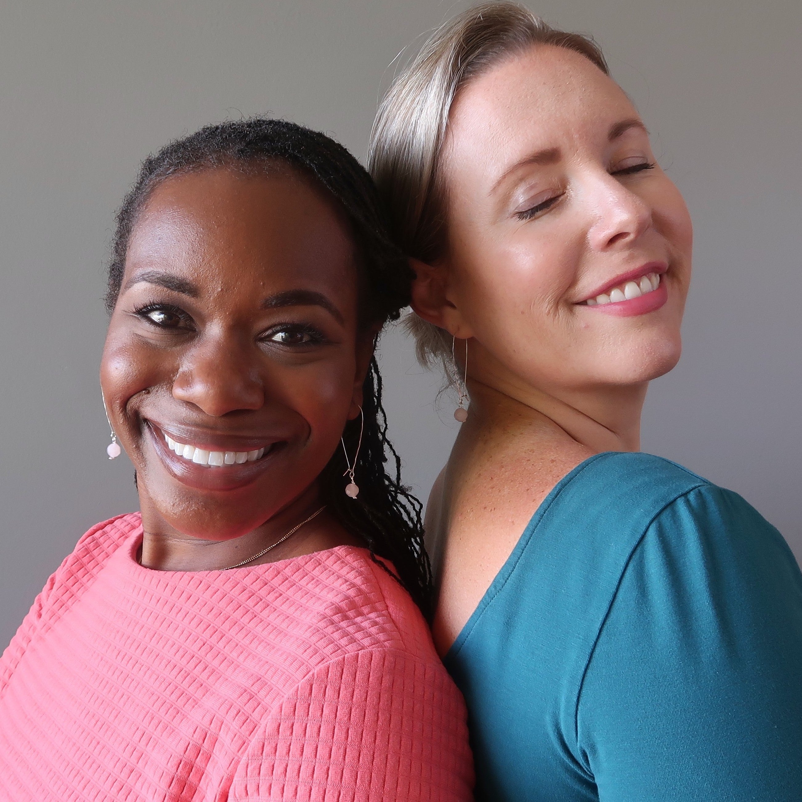 Rose Quartz Earrings Pretty in Pink Rosy Dew Drops — Satin Crystals