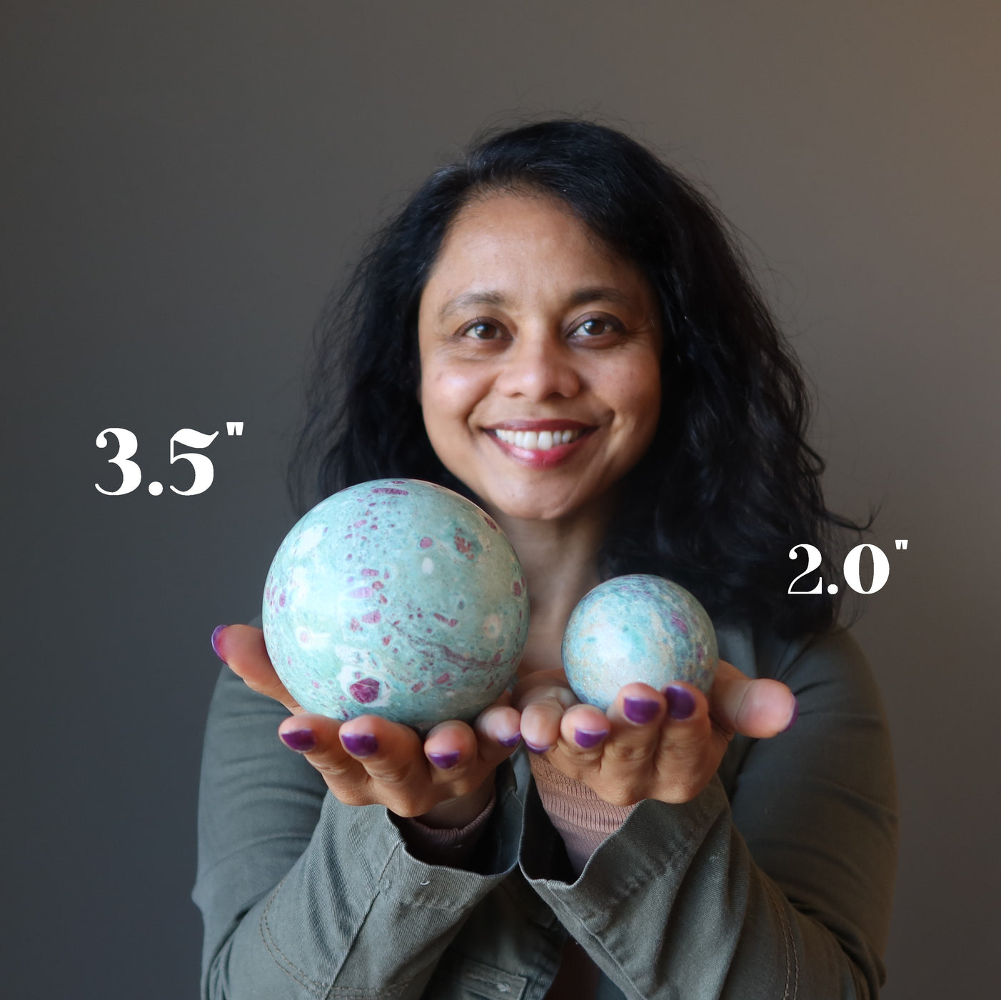 Ruby Fuchsite Sphere Flower Field Free Spirit Energy Crystal Ball ...