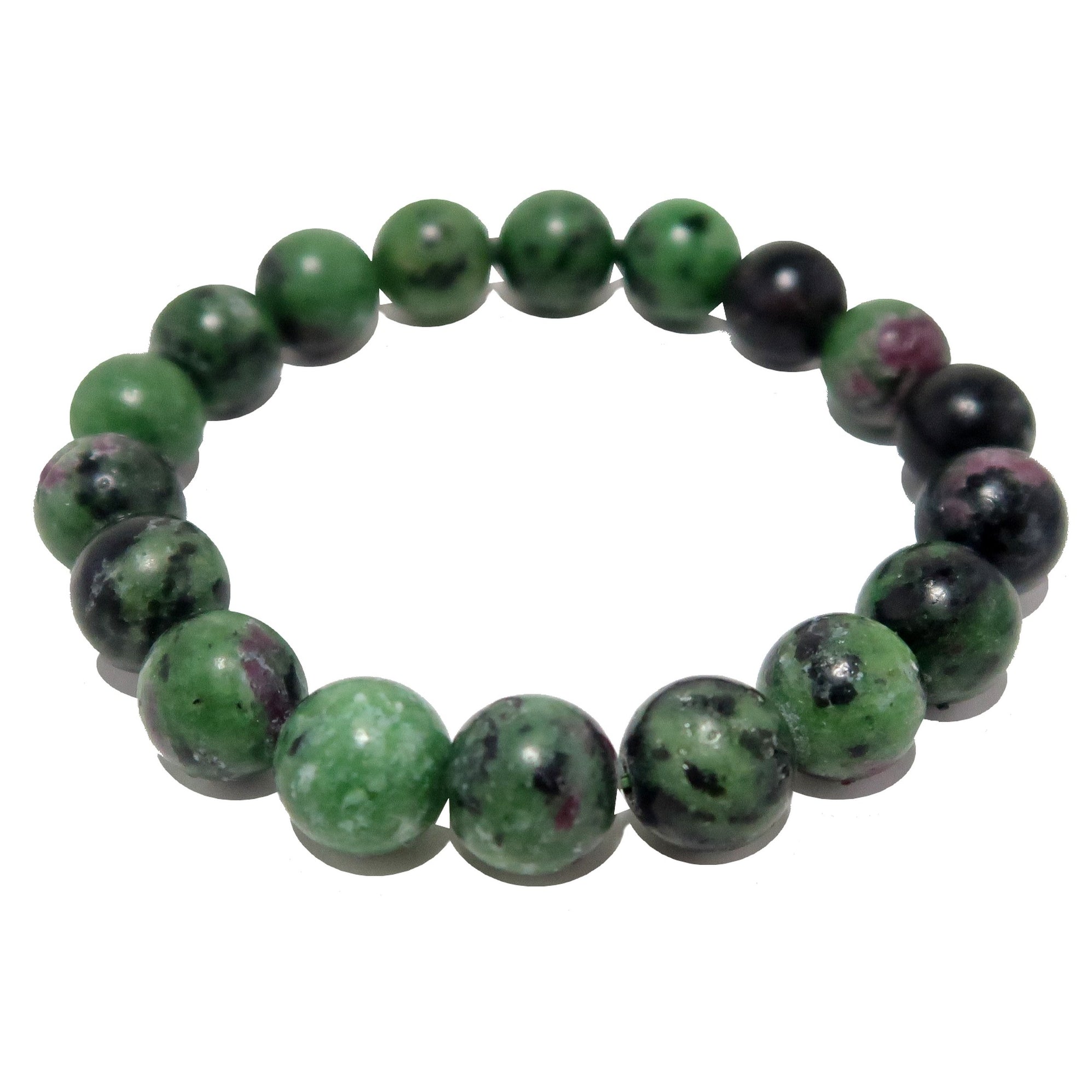 Ruby Zoisite Bracelet Royal Lovers Passion Gemstone Red Green — Satin Crystals