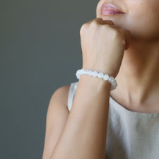 Selenite Bracelet Moonbeam White — Satin Crystals