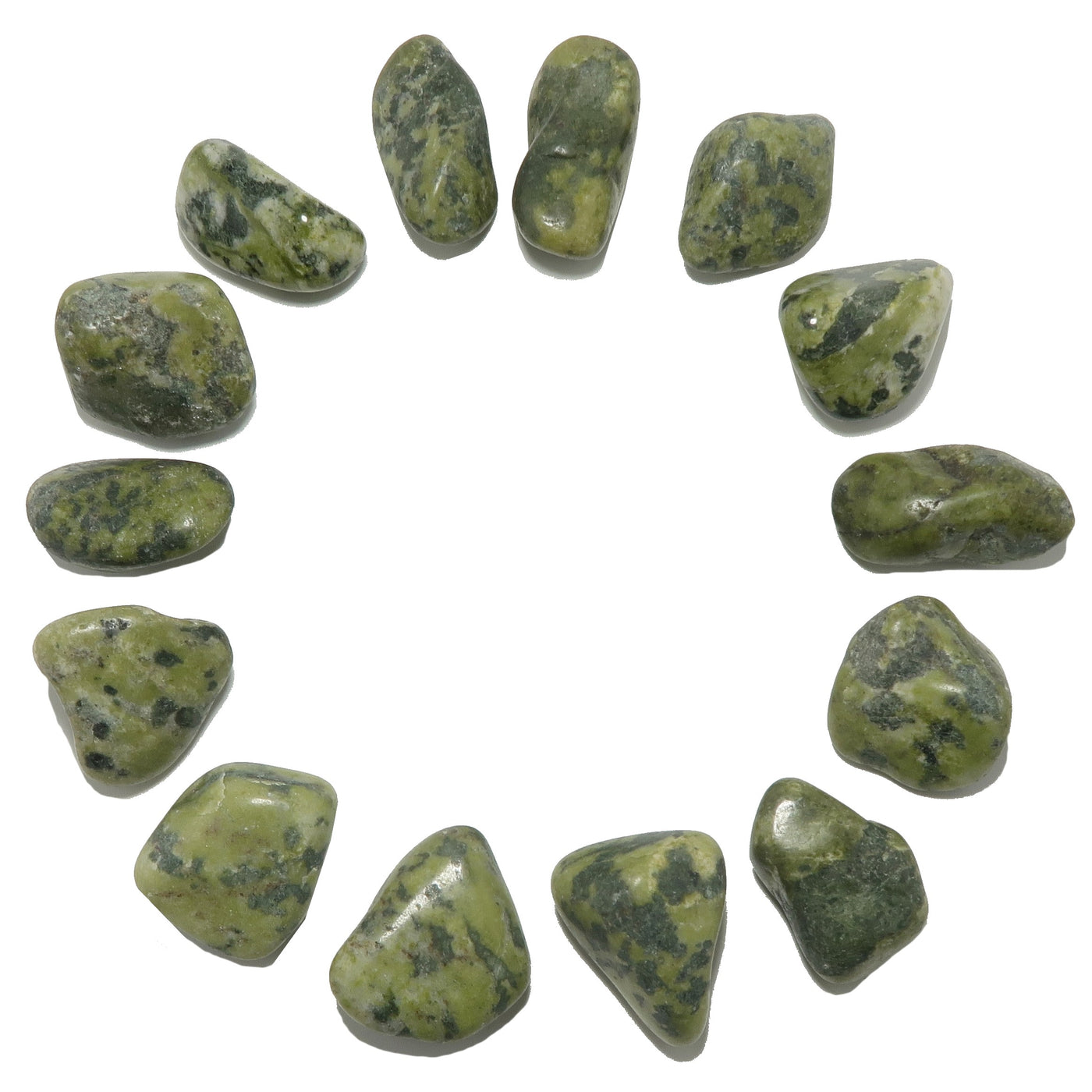 Serpentine Tumbled Stone Set Kundalini Spiral Gemstones — Satin Crystals