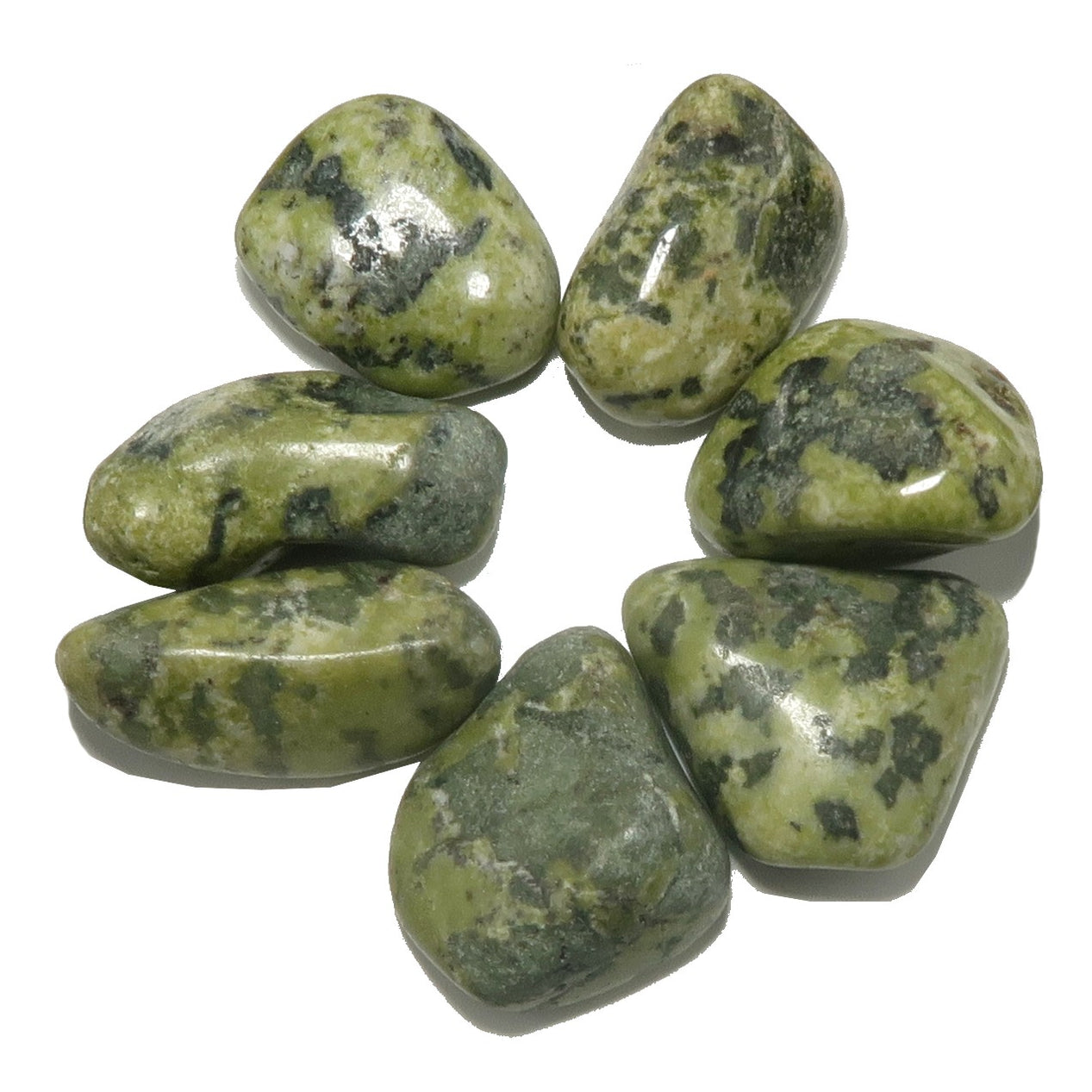 Serpentine Tumbled Stone Set Kundalini Spiral Gemstones — Satin Crystals