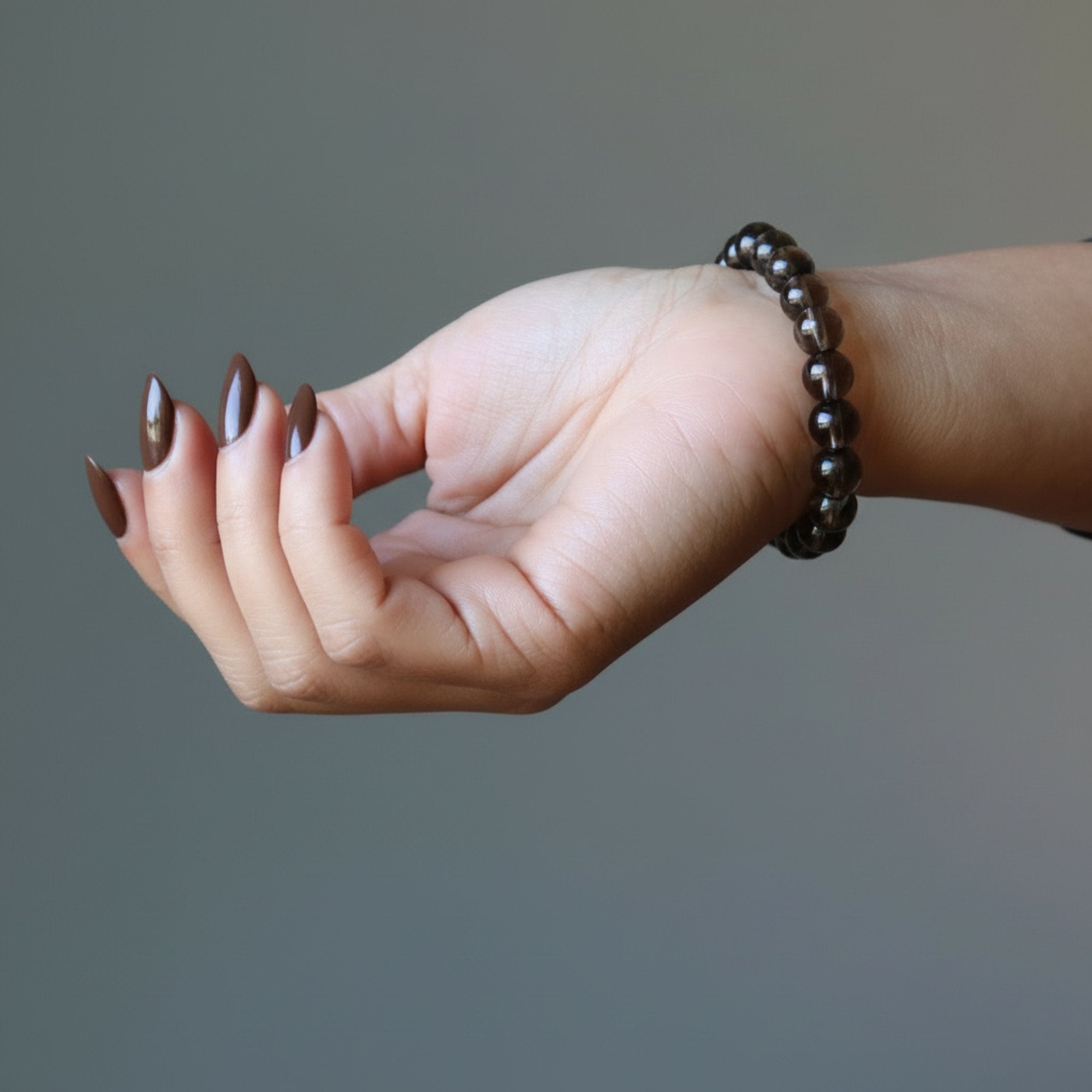 Smoky Quartz Bracelet Clear Negative Energy Protection — Satin Crystals