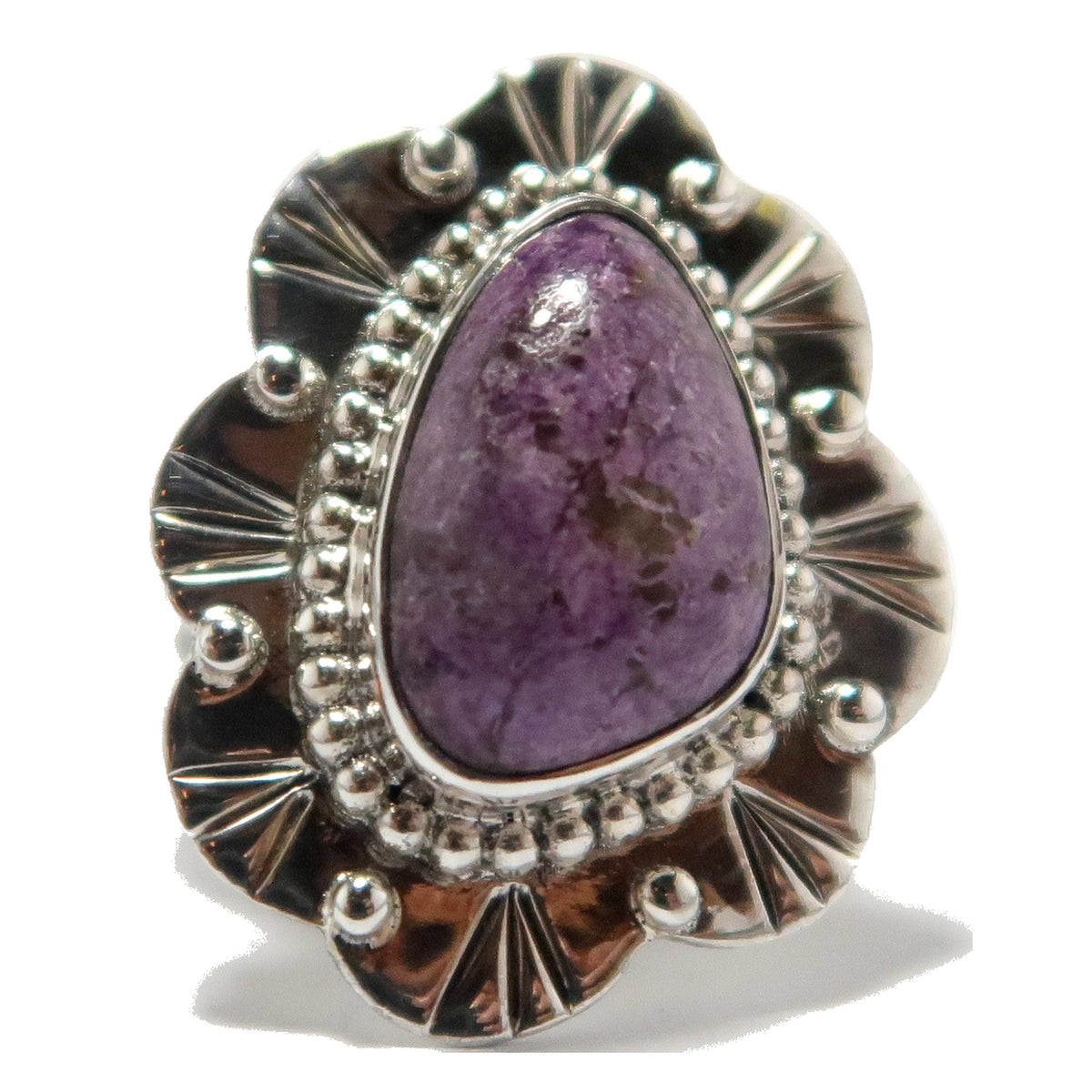 Sugilite Ring Soul in Bloom Purple Flower Crystal Sterling Silver ...