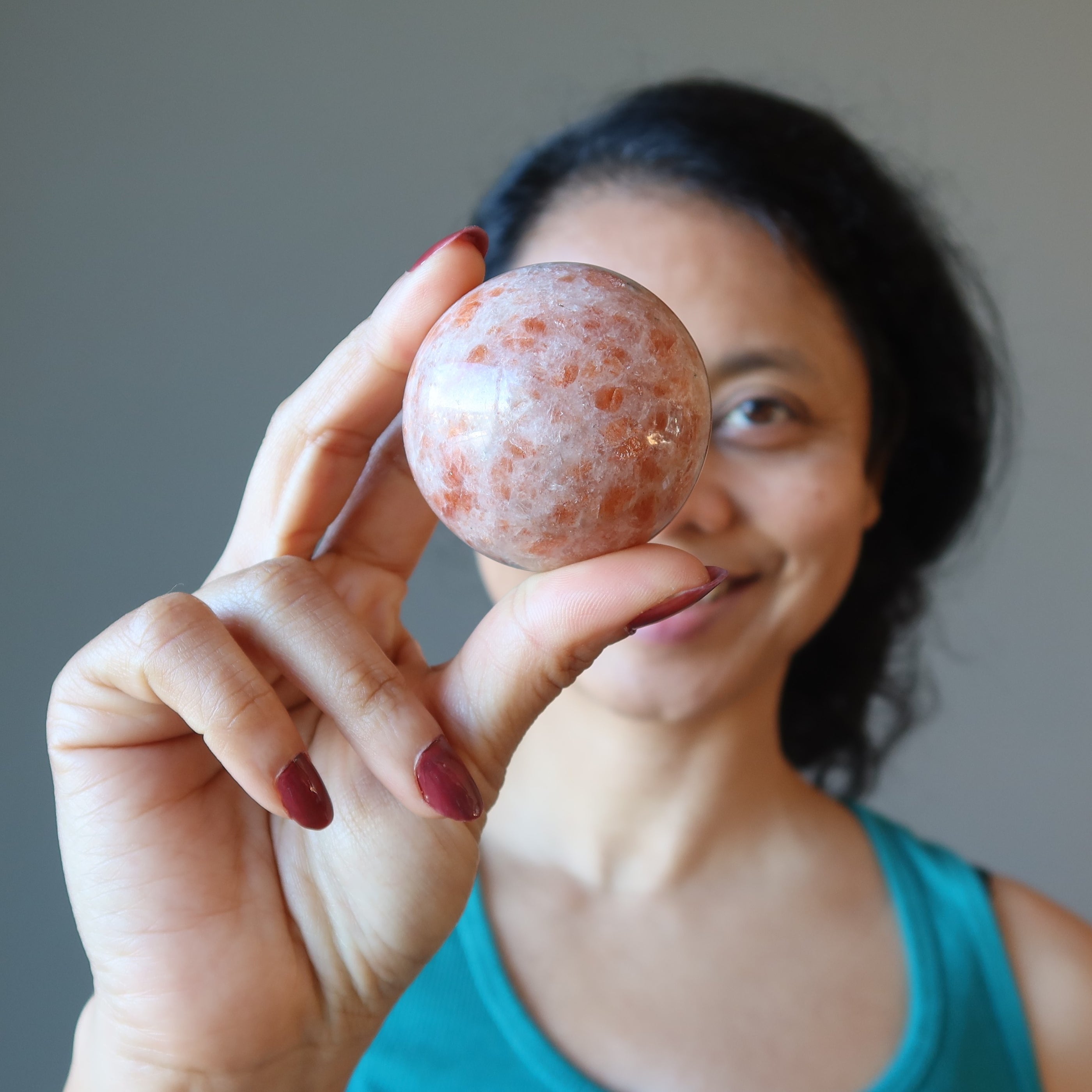 Sunstone Sphere Red Apollo Crystal Ball — Satin Crystals